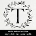 Letter T Initial Monogram SVG, Initial Monogram Wreath, Monogram ...