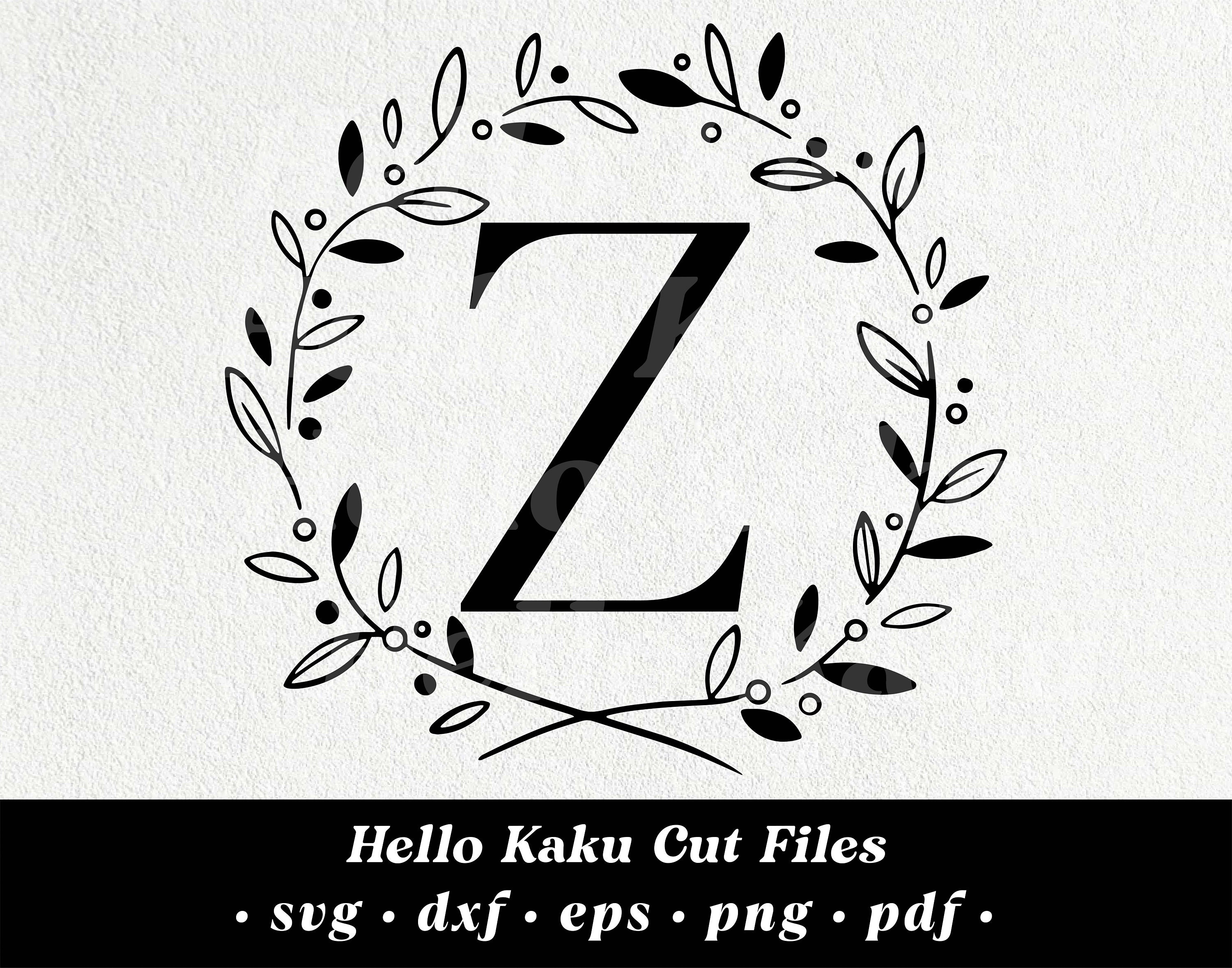 Letter Z- Initial Monogram SVG, Initial Monogram Wreath, Monogram ...
