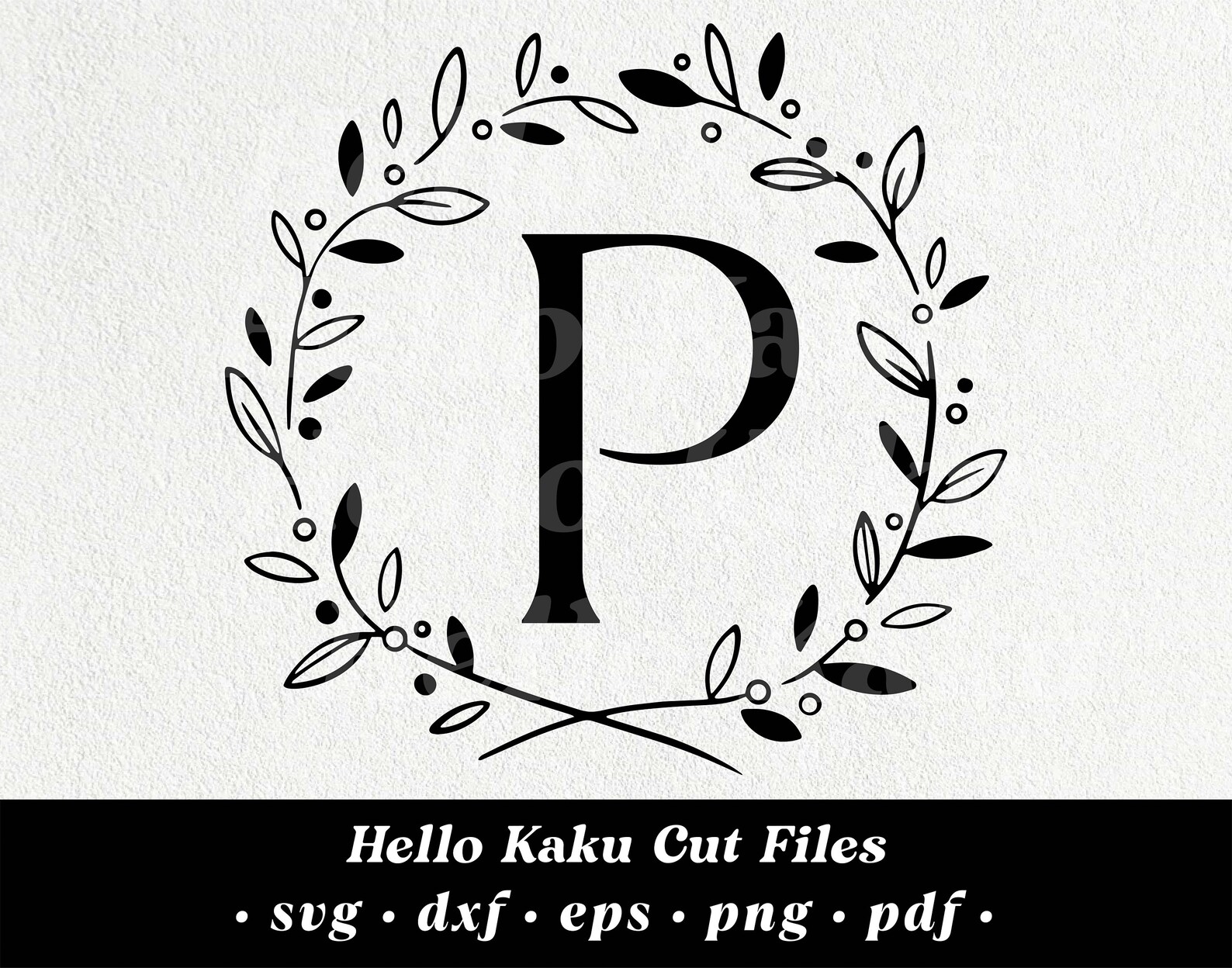 Letter P- Initial Monogram SVG, Initial Monogram Wreath, Monogram ...