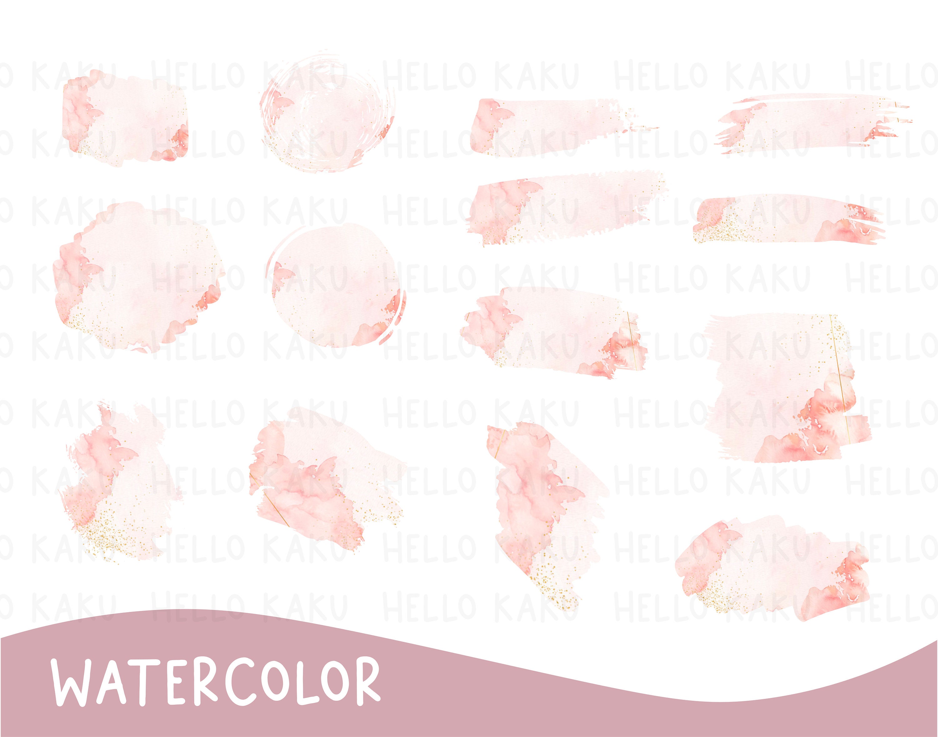 56 Rose Gold Brush Strokes Clipart, Brushstrokes PNG, Paint Brush ...