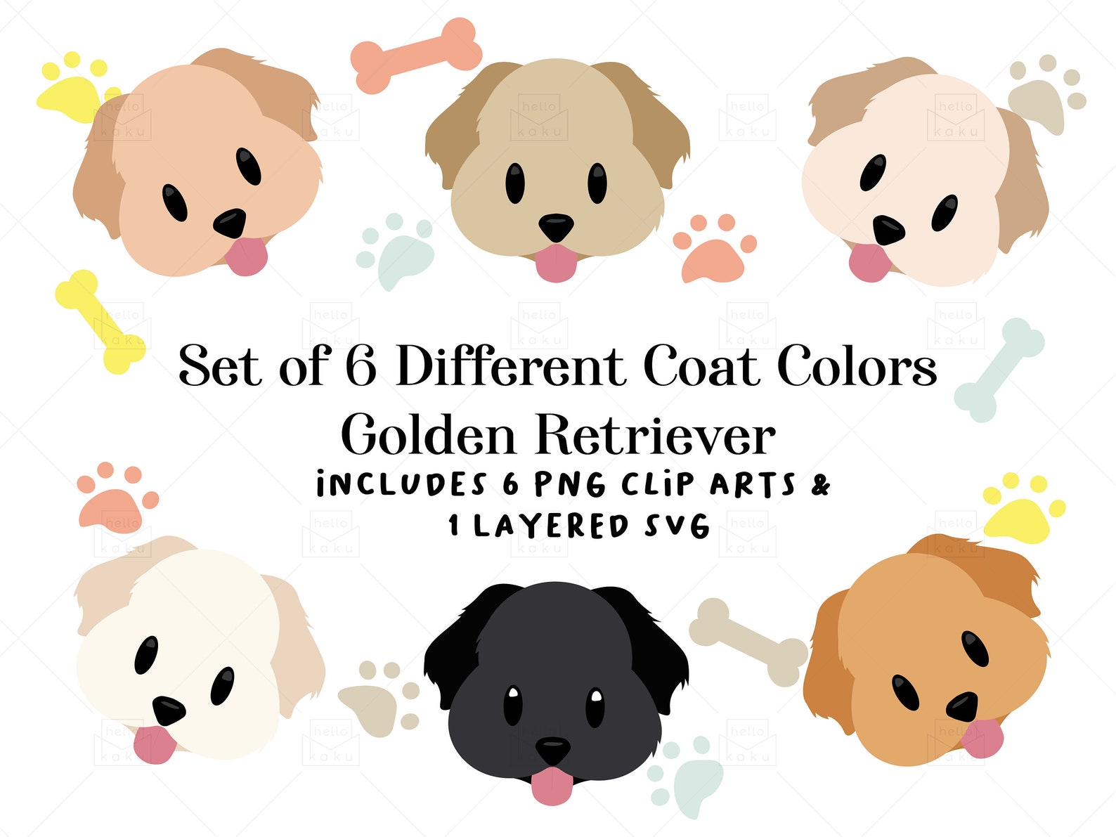 Dog Clipart Dog SGV Bundle 4 Large Dog Breed Set | Etsy