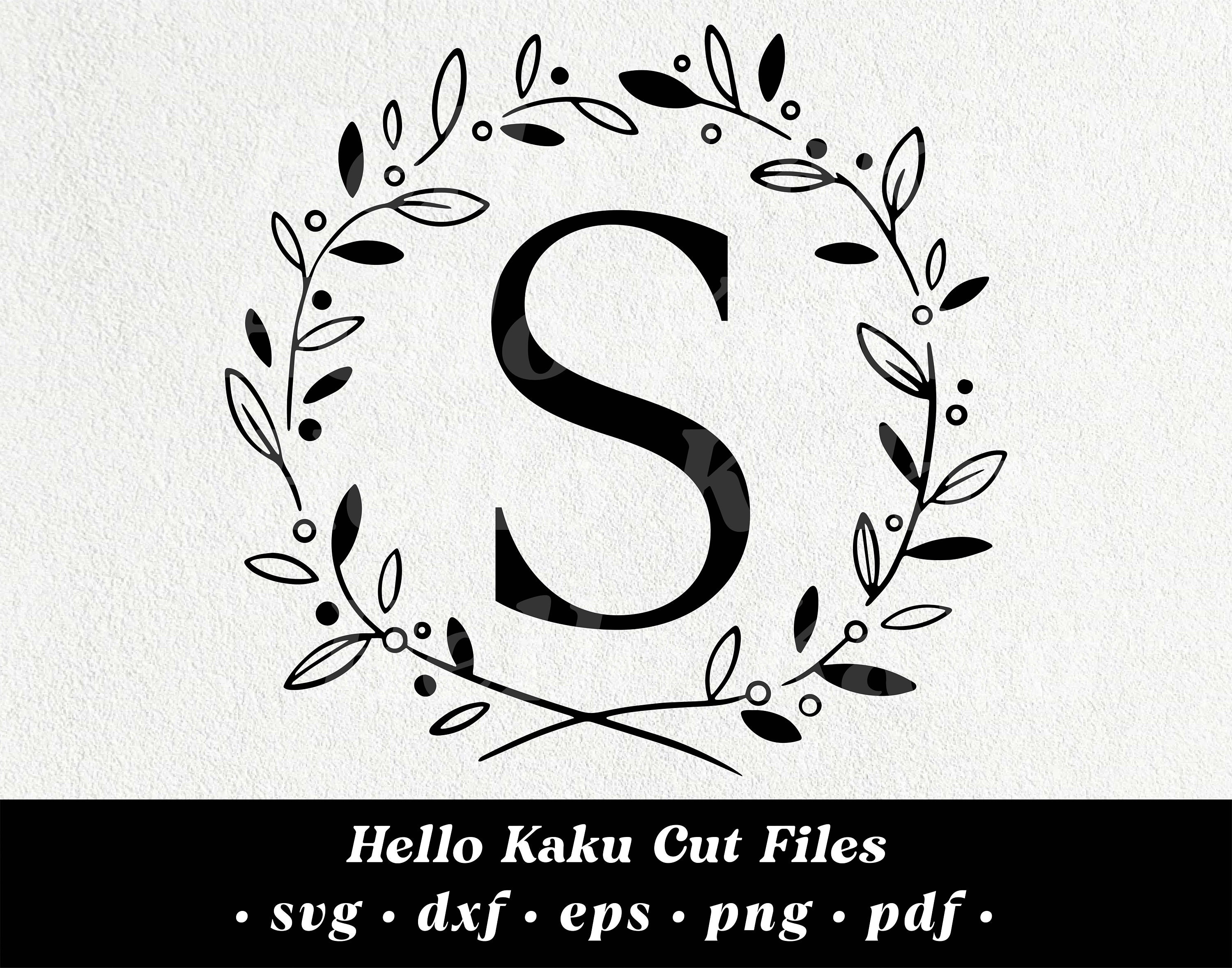 Letter S- Initial Monogram SVG, Initial Monogram Wreath, Monogram ...