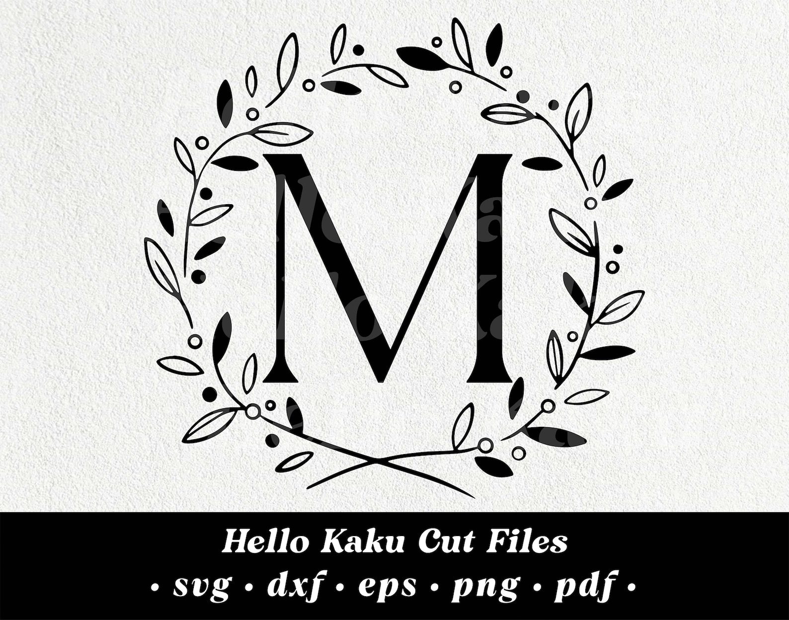 Letter M- Initial Monogram SVG, Initial Monogram Wreath, Monogram ...