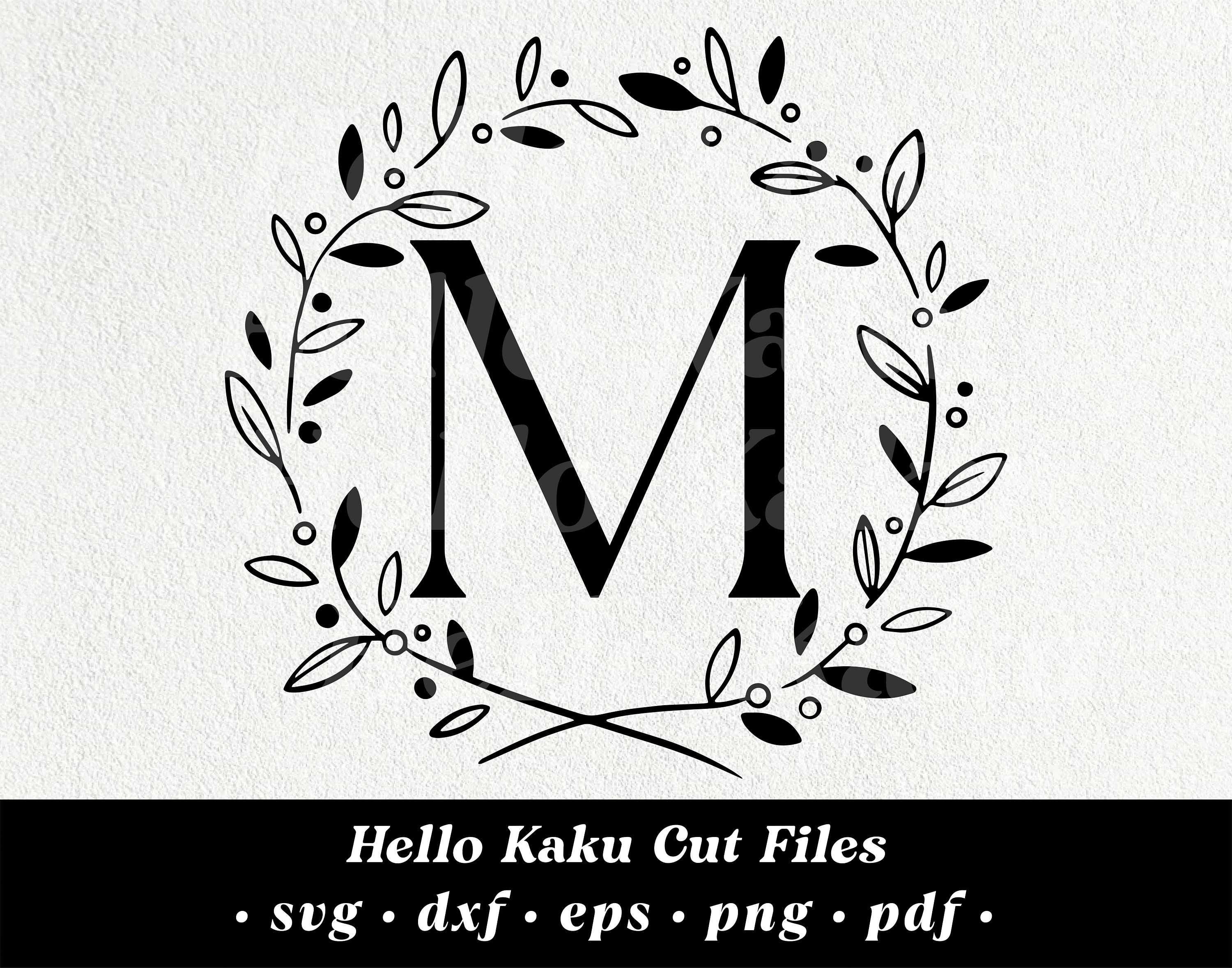 Letter M- Initial Monogram SVG, Initial Monogram Wreath, Monogram ...