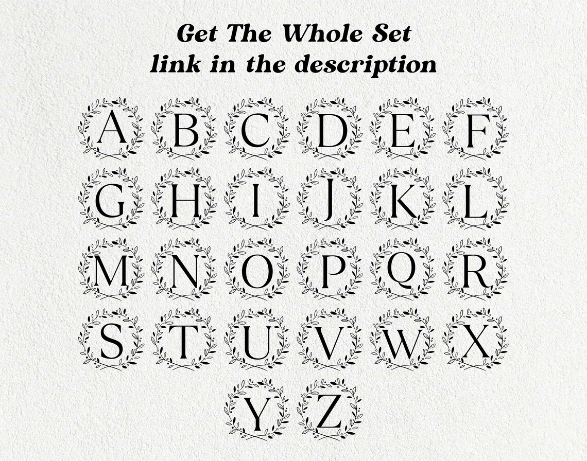 Letter M- Initial Monogram SVG, Initial Monogram Wreath, Monogram ...