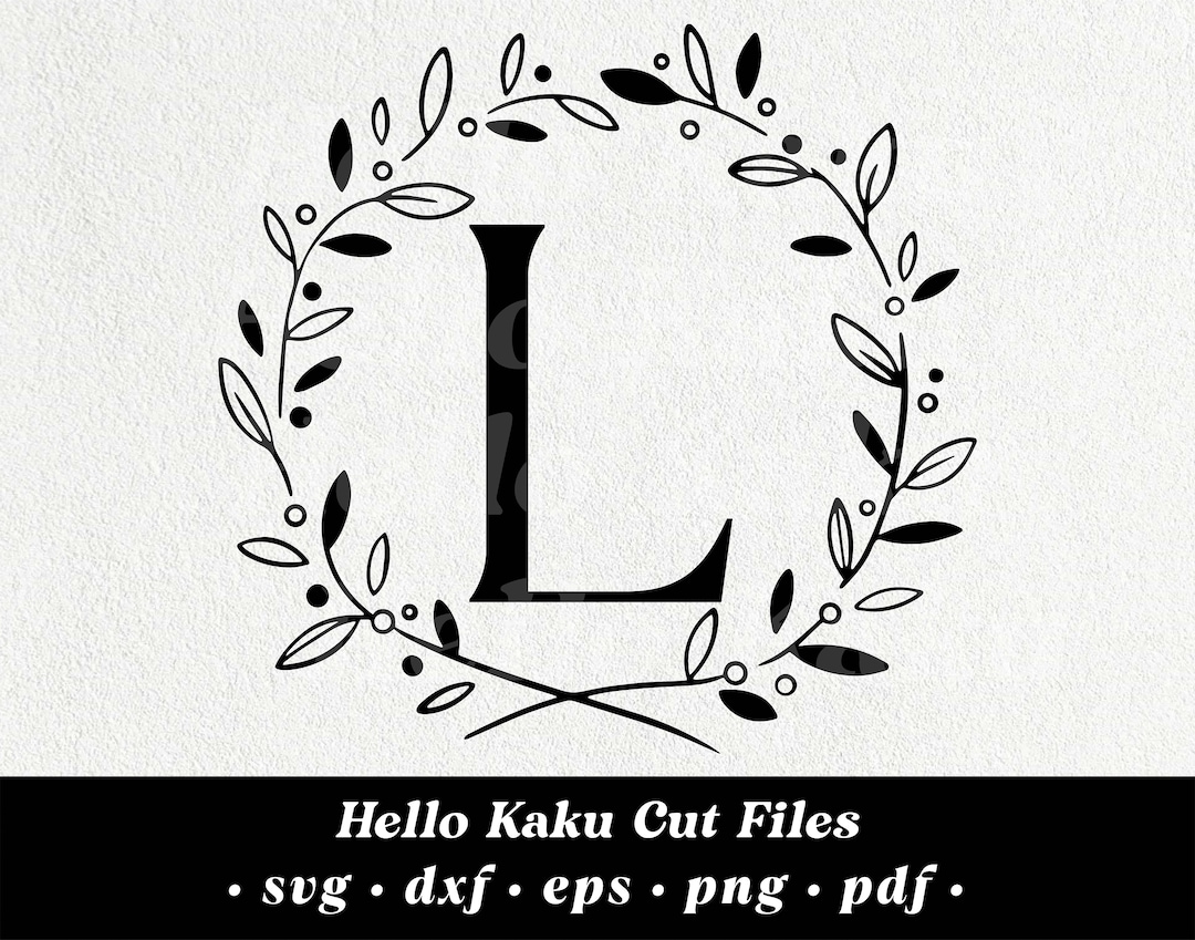 Letter L- Initial Monogram SVG, Initial Monogram Wreath, Monogram ...