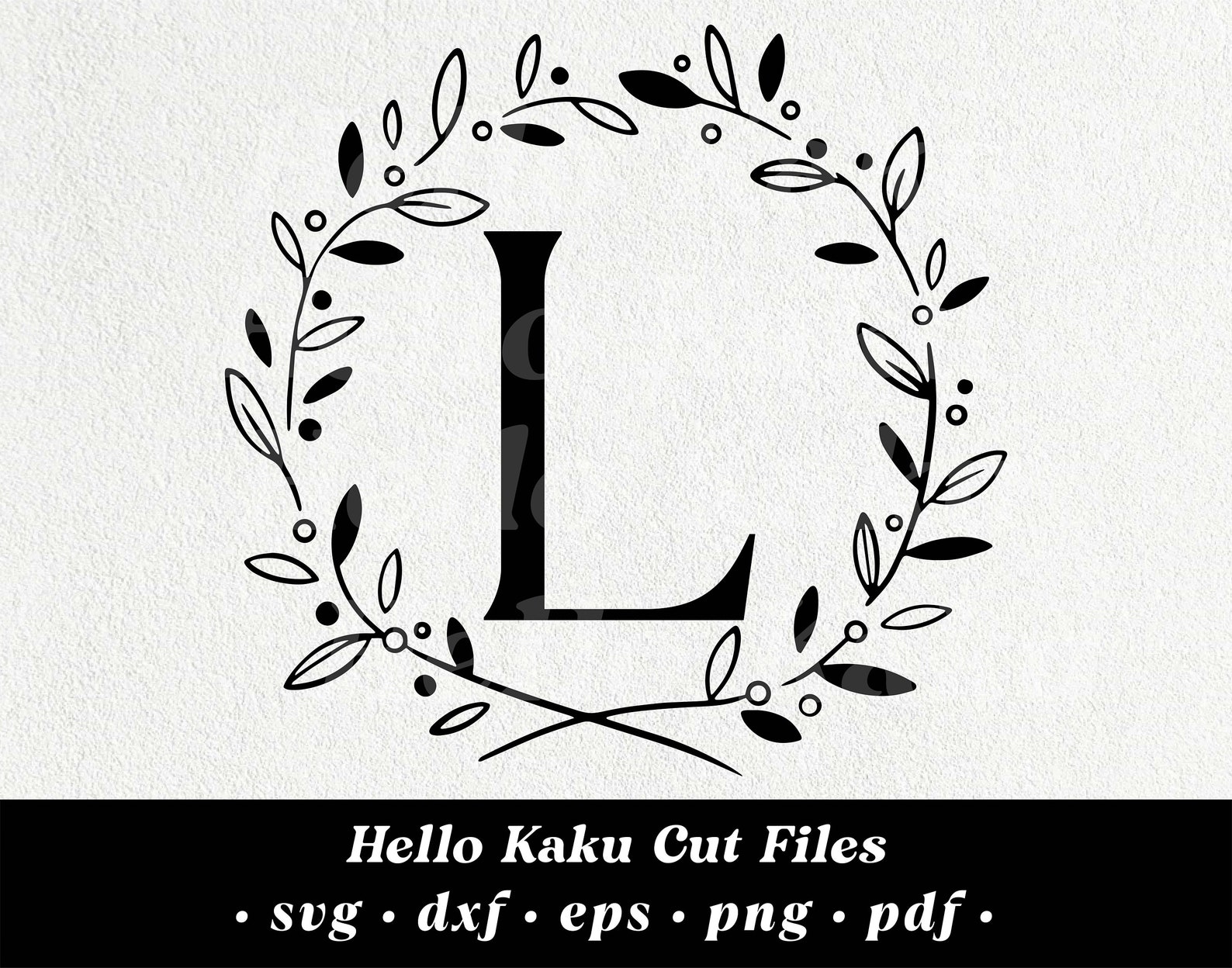 Letter L- Initial Monogram SVG, Initial Monogram Wreath, Monogram ...