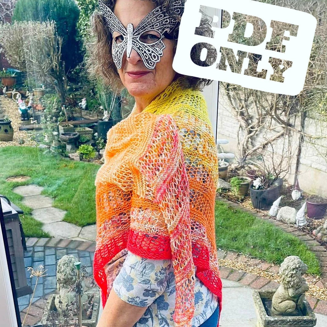 Knit Shawl Pattern - the Masquerade Shawl - Knitting Pattern - PDF ONLY ...