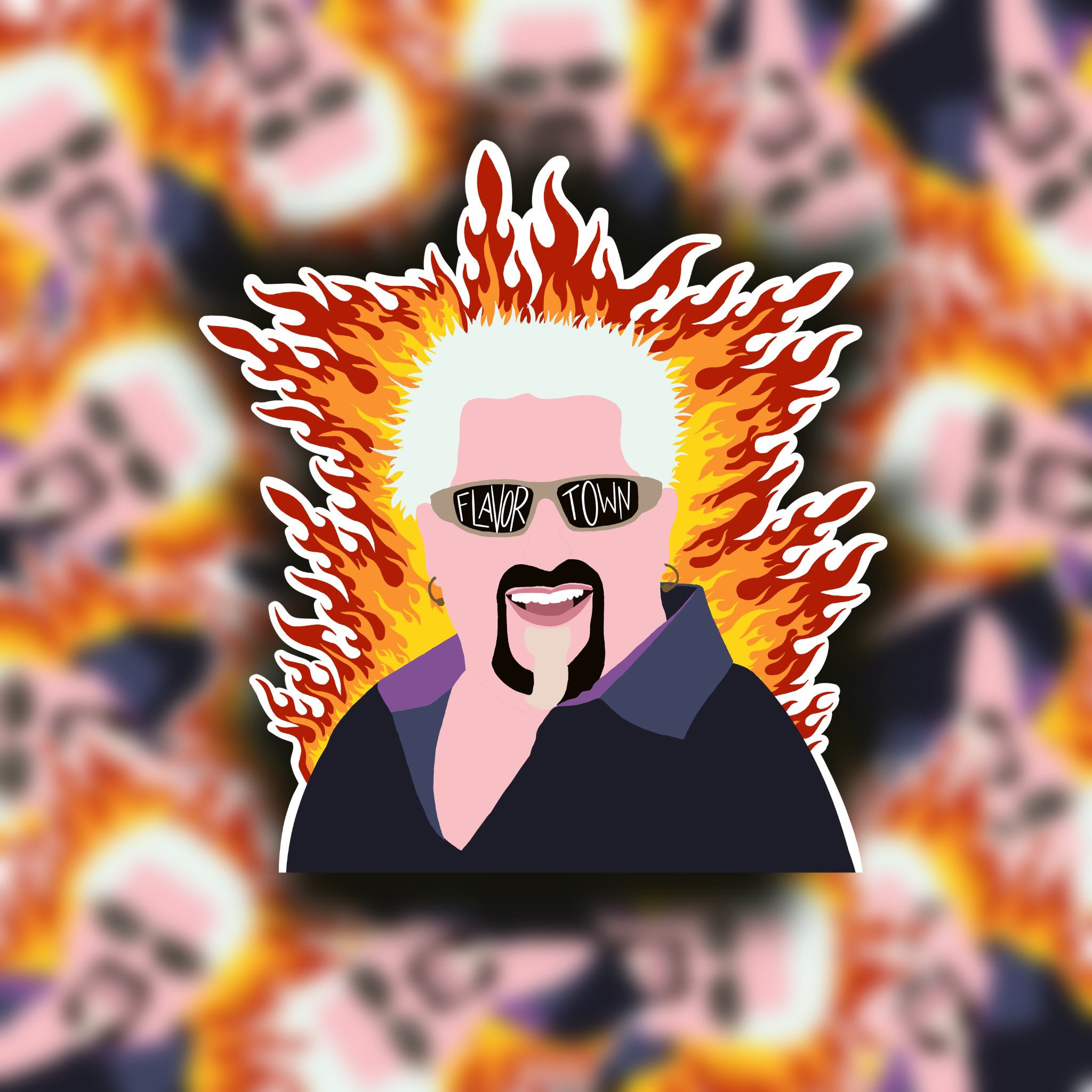 Guy Fieri FLAVORTOWN sticker | Etsy