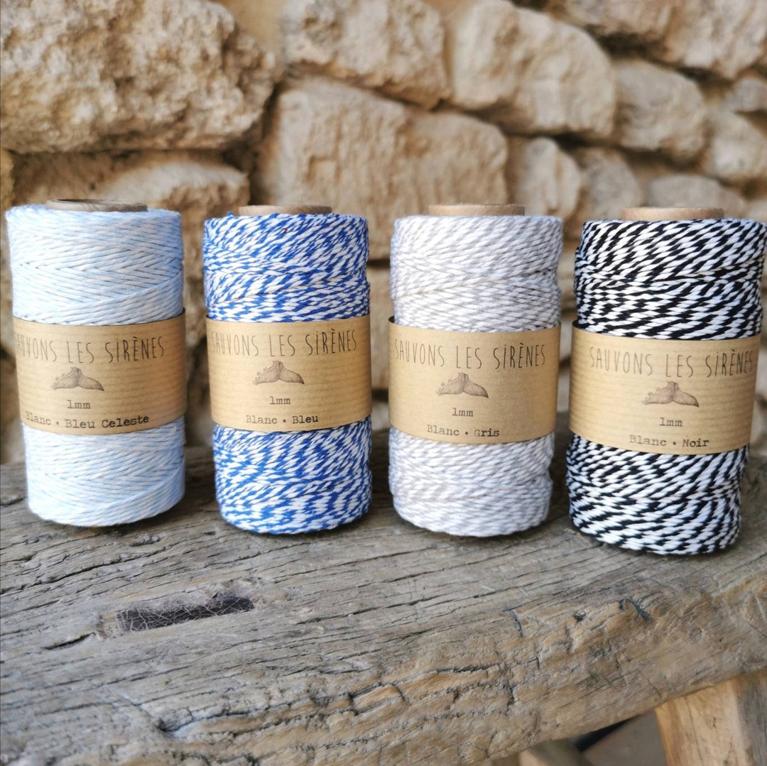 COTON Ciré 1mm - Bicolore - 140 mètres, cordon coton Ciré, tressage ...