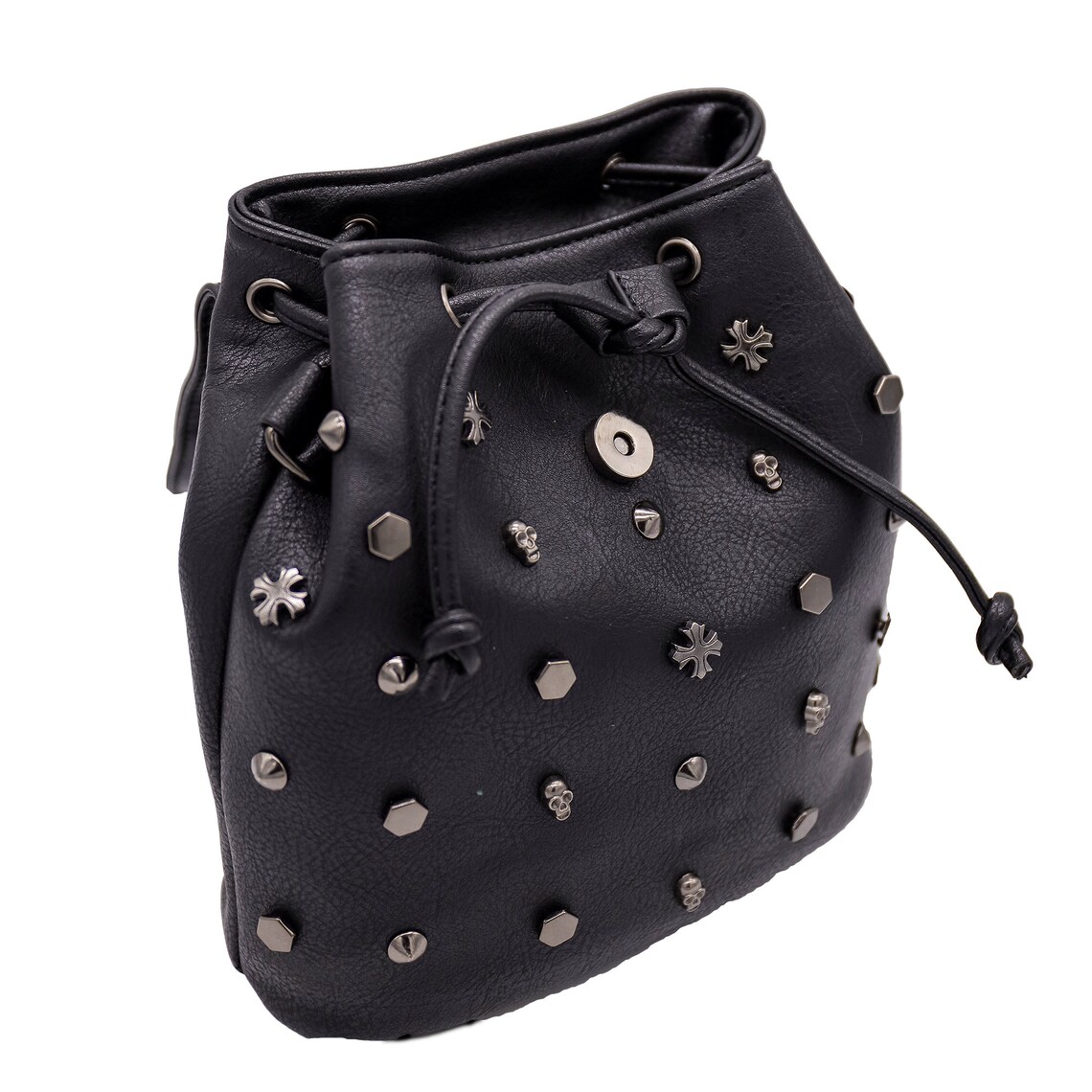 GOTHX Black Vegan Mini Skull Head Stud Backpack | Etsy