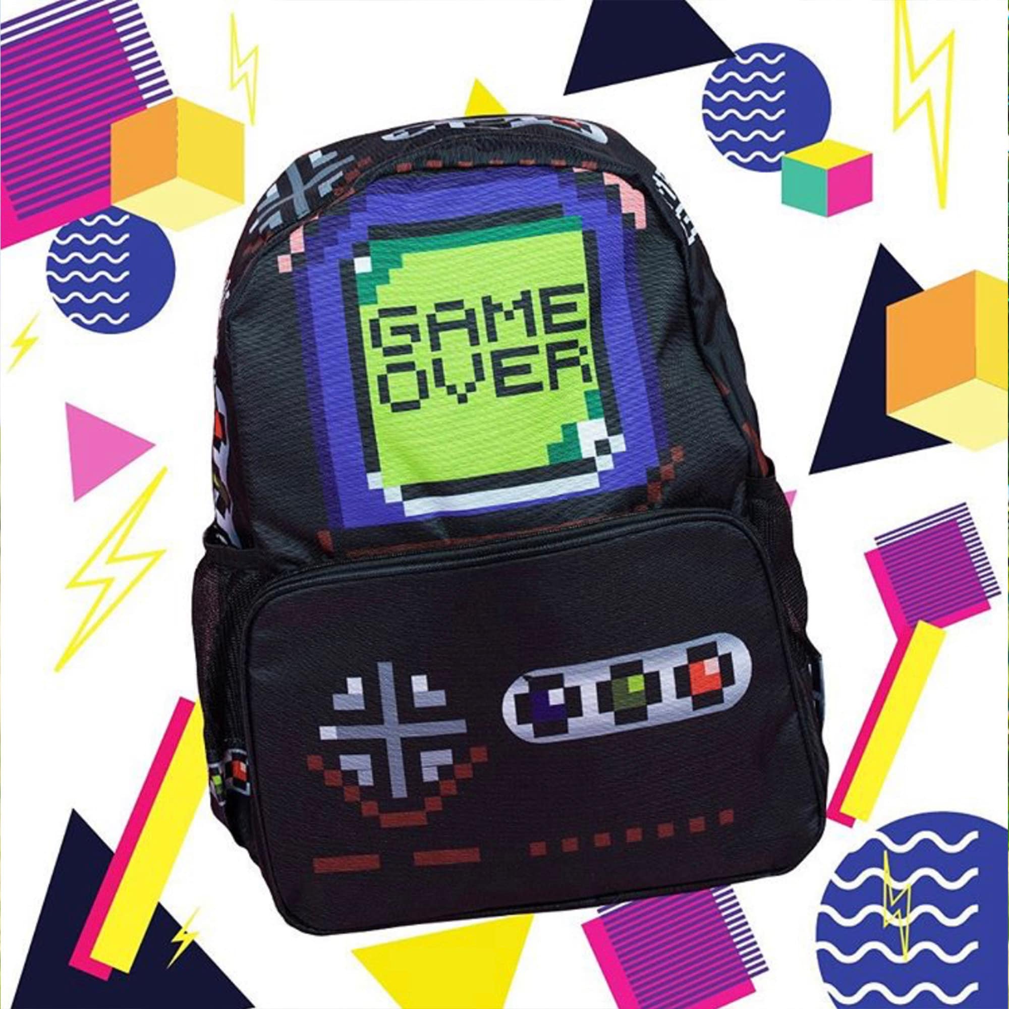 Game Over Black Printed Nylon Backpack - Etsy