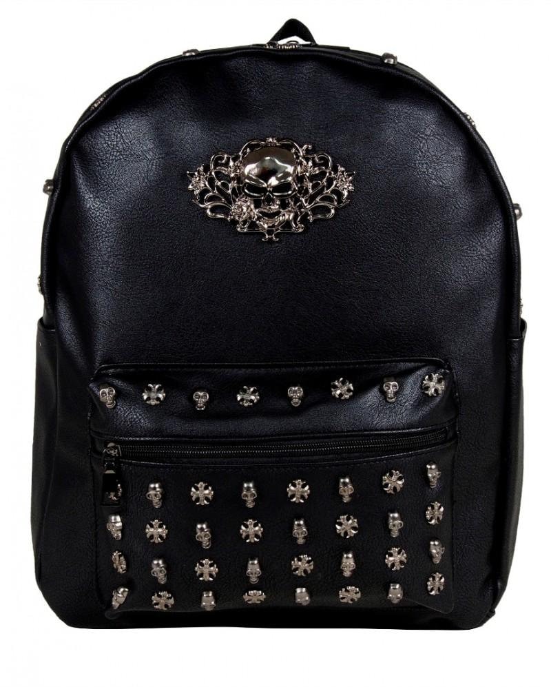 GOTHX Skullhead Vegan Gothic Large Metal Black Backpack | Etsy