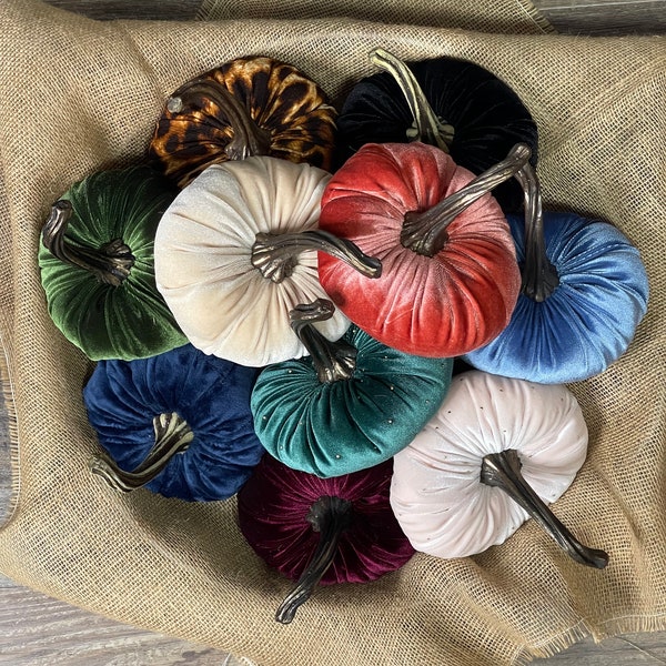 Velvet Pumpkins - Etsy