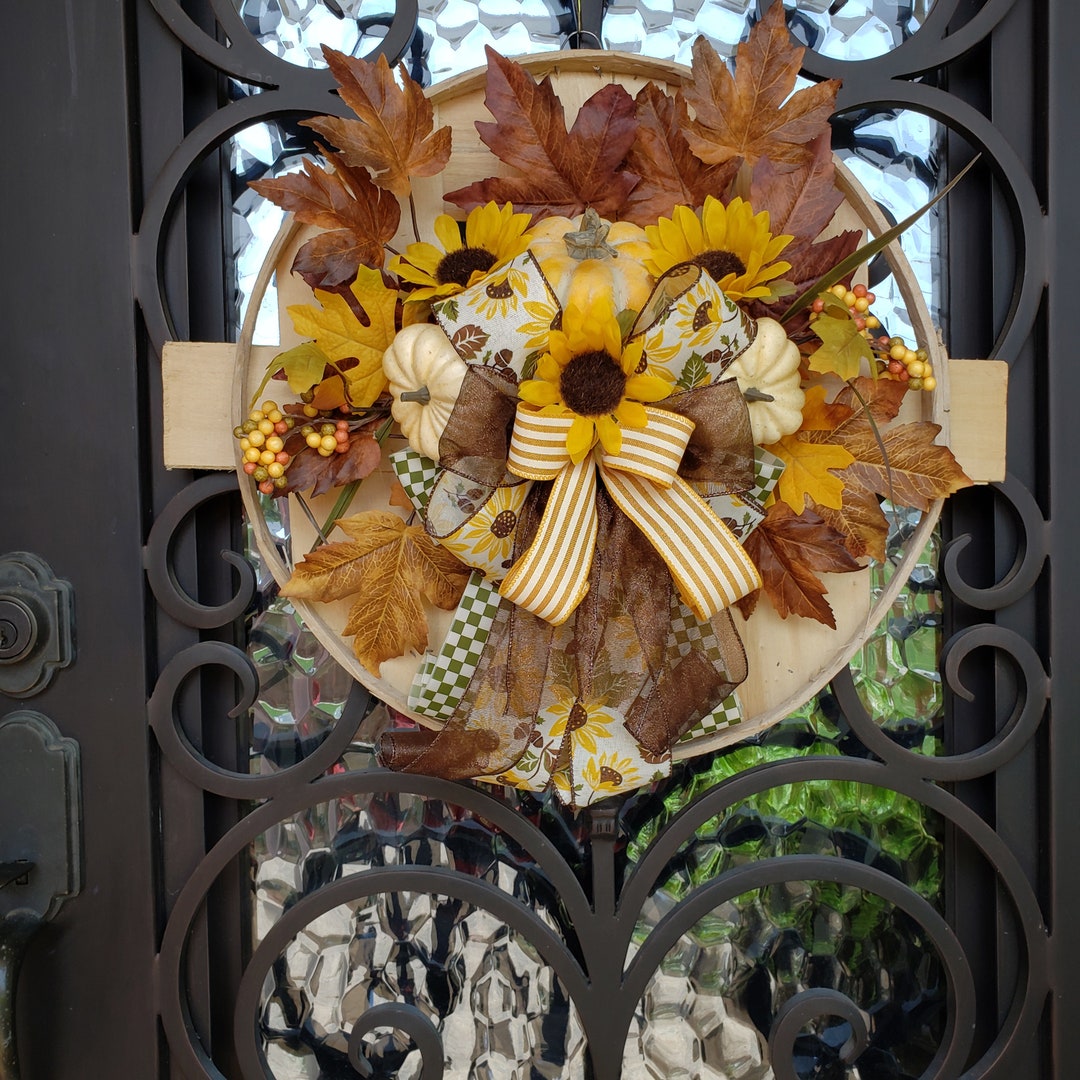 Fall Sunflower Door Decor, Fall Front Door Hanger, Fall Decor, Autumn ...