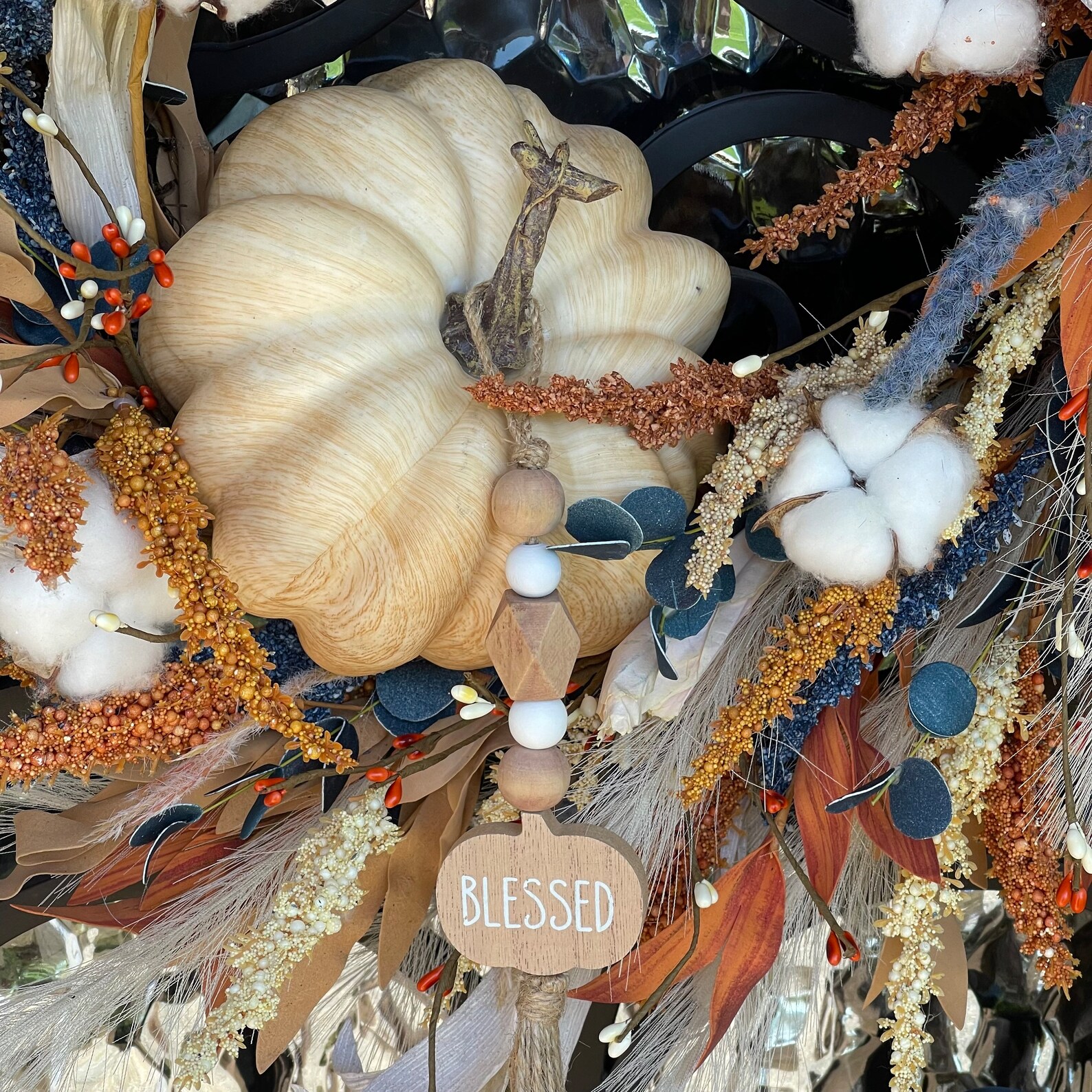 Fall Boho Wreath for Front Door, Fall Boho Decor for Porch, Thankful ...