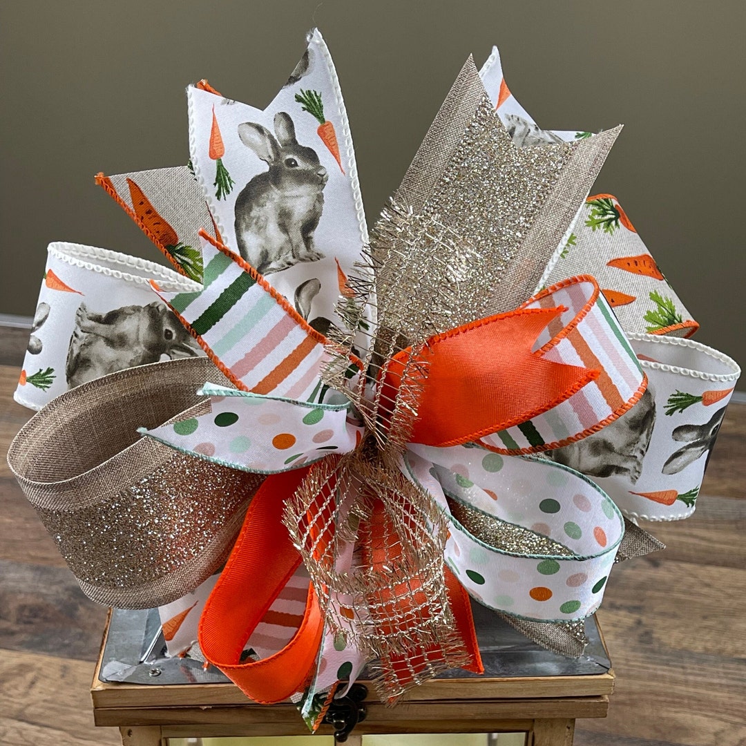 Easter Funky Bow for Lantern, Easter Basket Bow, Whimsical Bow, Wreath ...