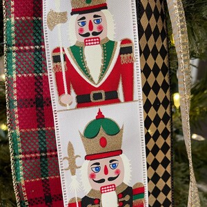 Large Christmas Tree Topper Bow, Nutcracker Tree Topper Bow, Red, Green, Gold, Black, Ivory ...