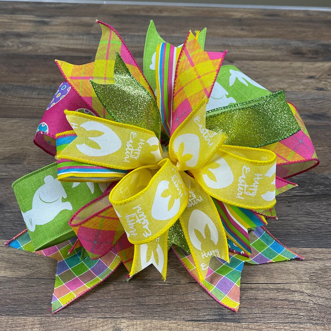 Large Easter Funky Bow for Lantern, Easter Basket Bow, Whimsical Bow ...