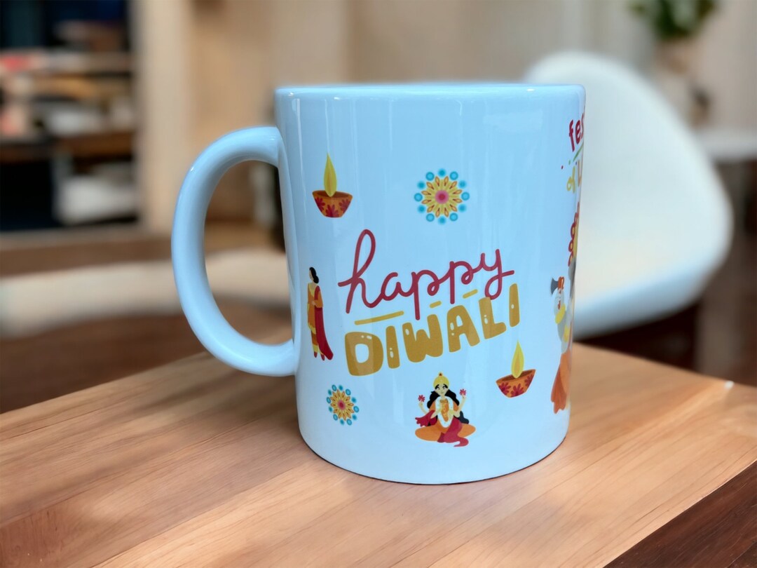 Diwali Mug, Deepavali Mug, Diwali Ki Mubarak Gifts, Diwali Gifts ...