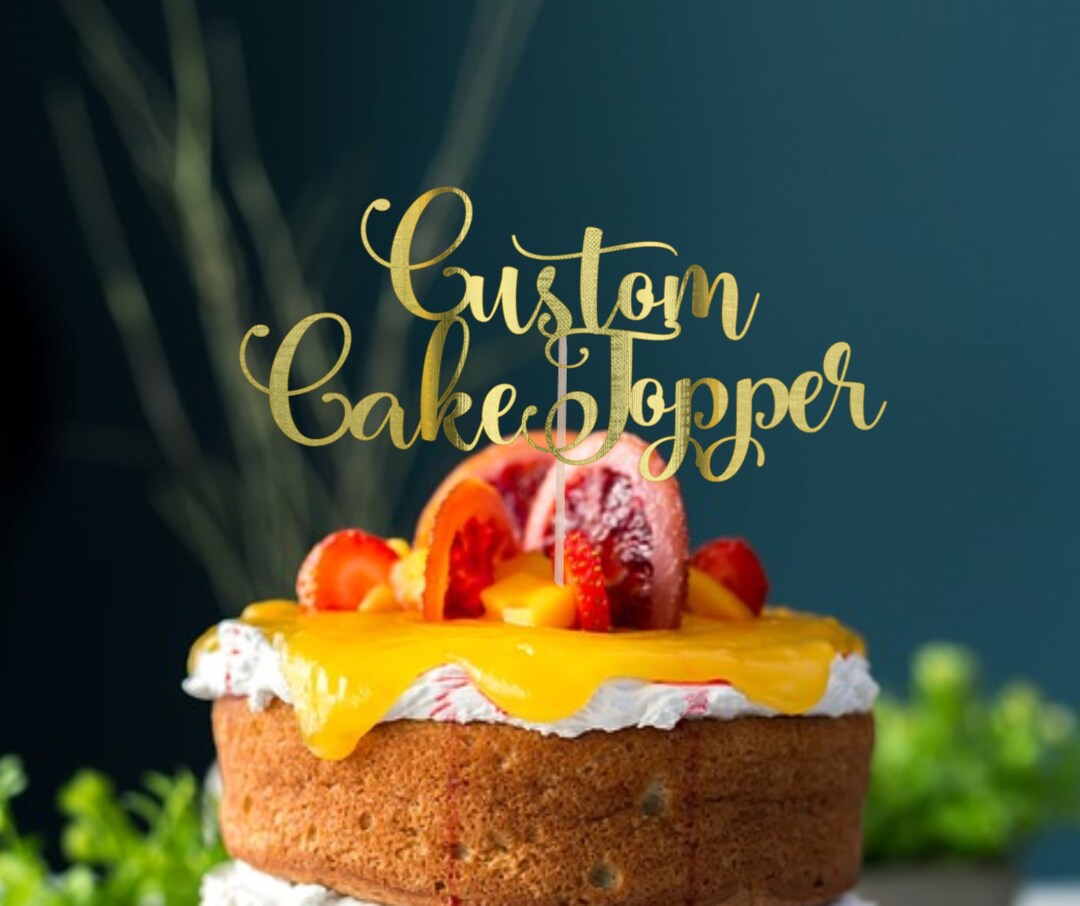 Custom Cake Topper Gold Cake Topper Personalised Gold Cake - Etsy
