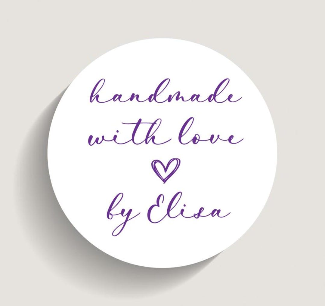 Handmade With Love Sticker, Custom Handmade/homemade With Love Sticker ...
