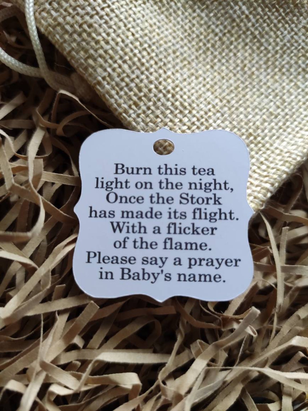 Burn This Tea Light... Tag Baby Shower Tag Tea Light Candle - Etsy