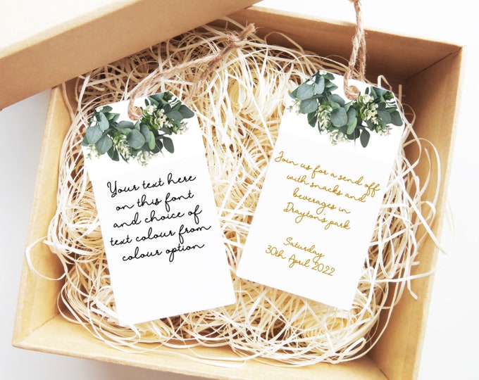Personalised Gift Tag for Any Occasion, Greenery, Eucalyptus, Thank You ...