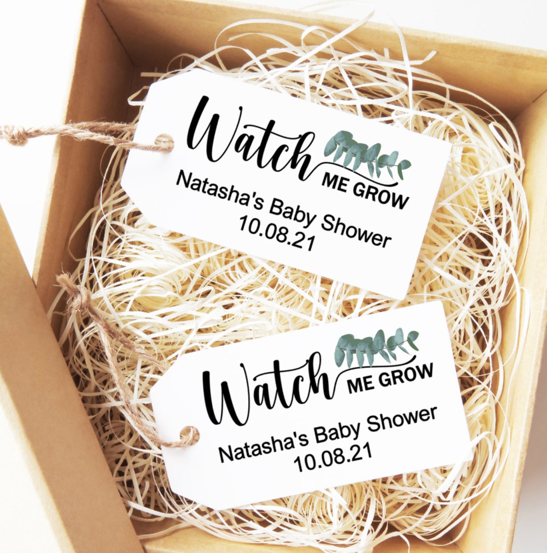 Personalized 'watch Me Grow' Baby Shower Favor Tags - Etsy