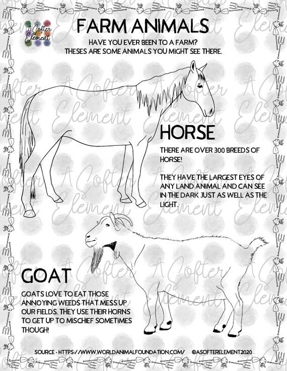 Toys NATURE COLORING PAGES - Animal Coloring Worksheet Horse & Goat ...