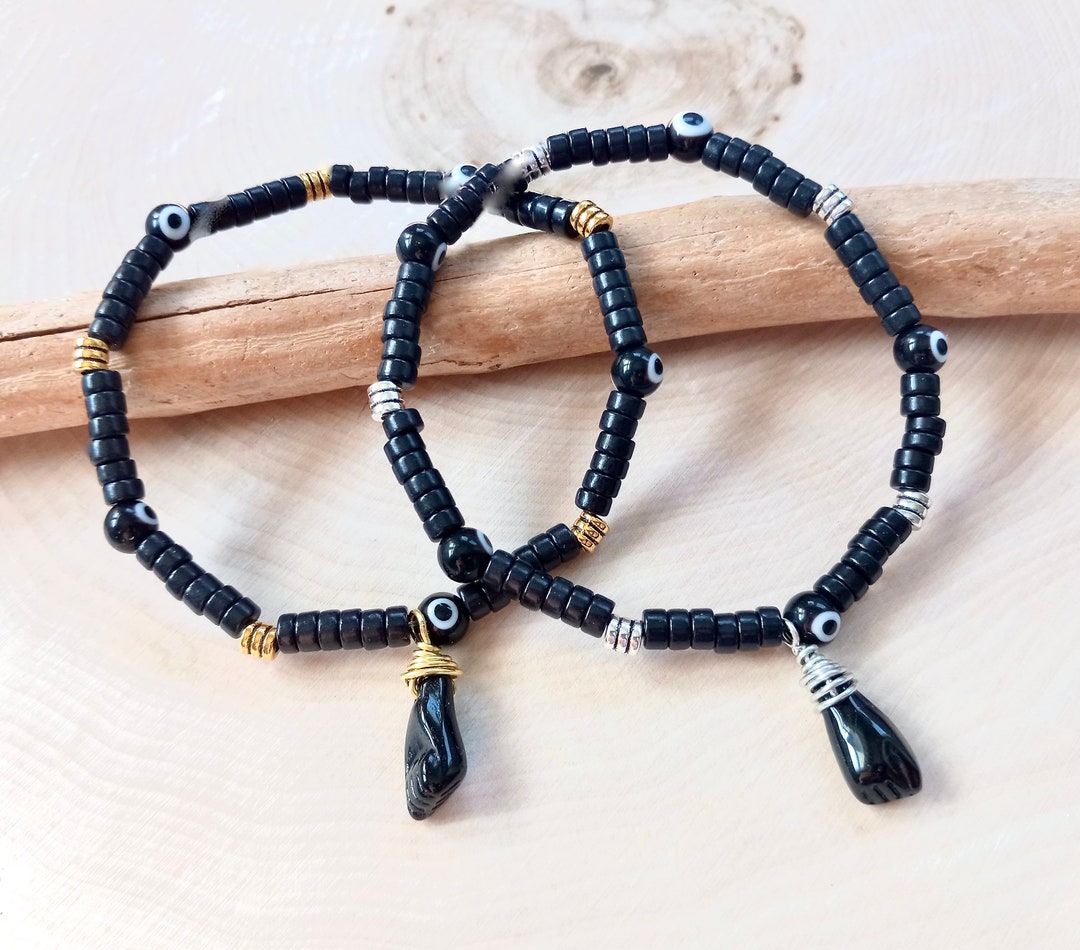 Spanish Azabache Bracelet, Mal De Ojo, Mano Negra, Black Evil Eye ...
