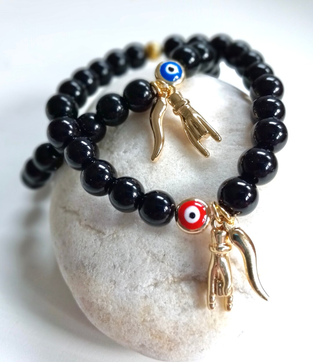 Italian Protection Bracelet, Evil Eye Charm, Devil's Horns, Mano ...