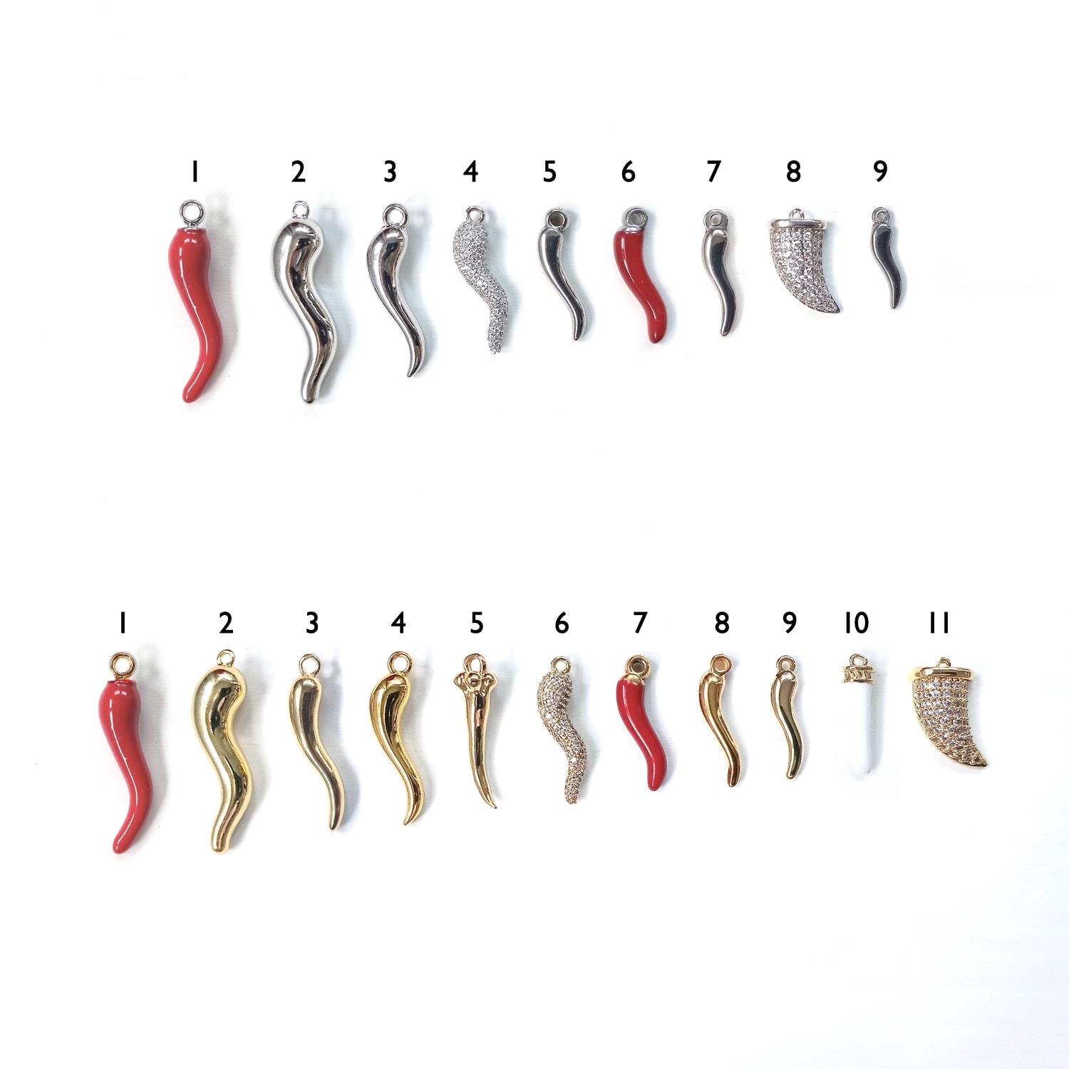 Italian Rearview Mirror Hanger, Cornicello Charm for Car, Slim Beaded ...