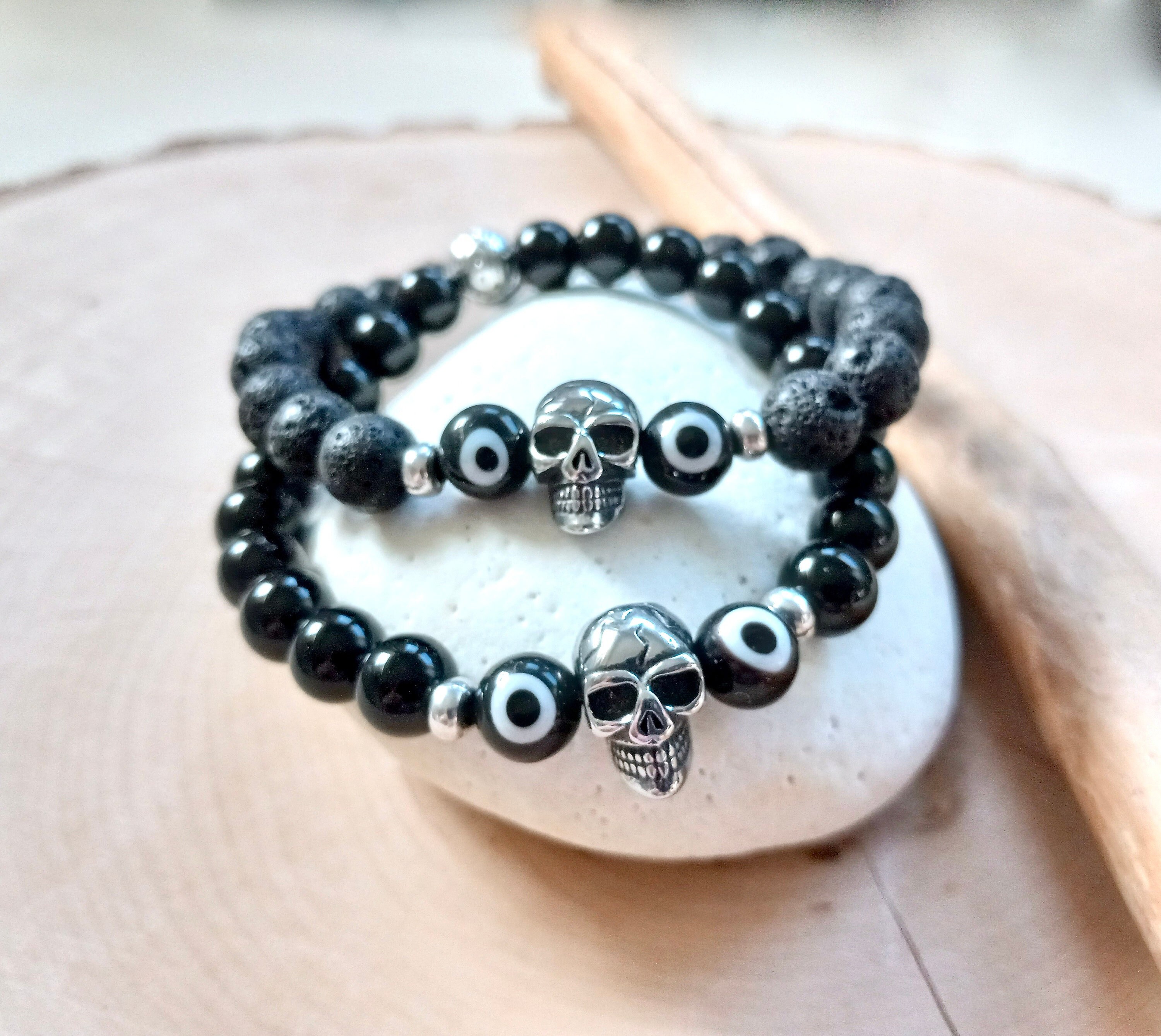 Chrome Hearts Onyx Bead Bracelet - Etsy Chrome Hearts Onyx Bead Bracelet - Etsy