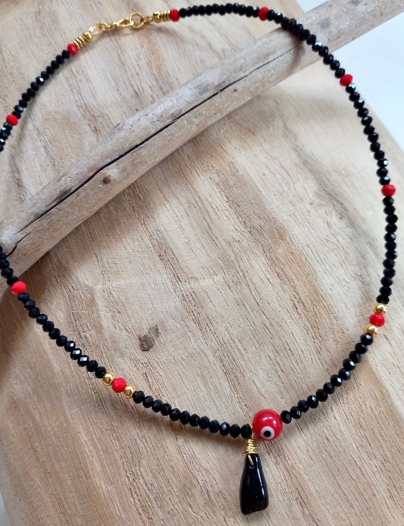 Azabache Necklace Durante De Mano Negra Black Espiritual - Etsy