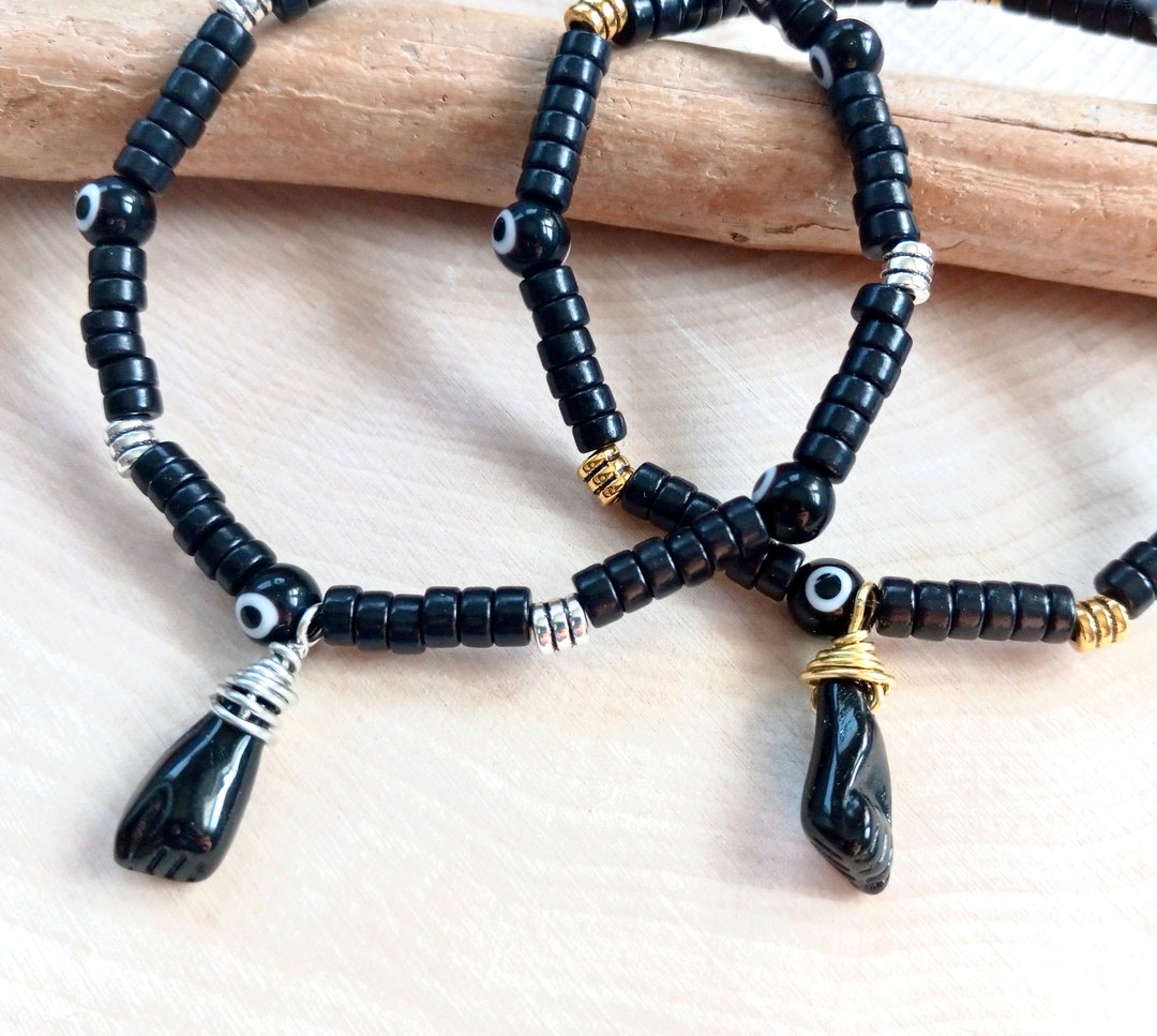 Spanish Azabache Bracelet, Mal De Ojo, Mano Negra, Black Evil Eye ...