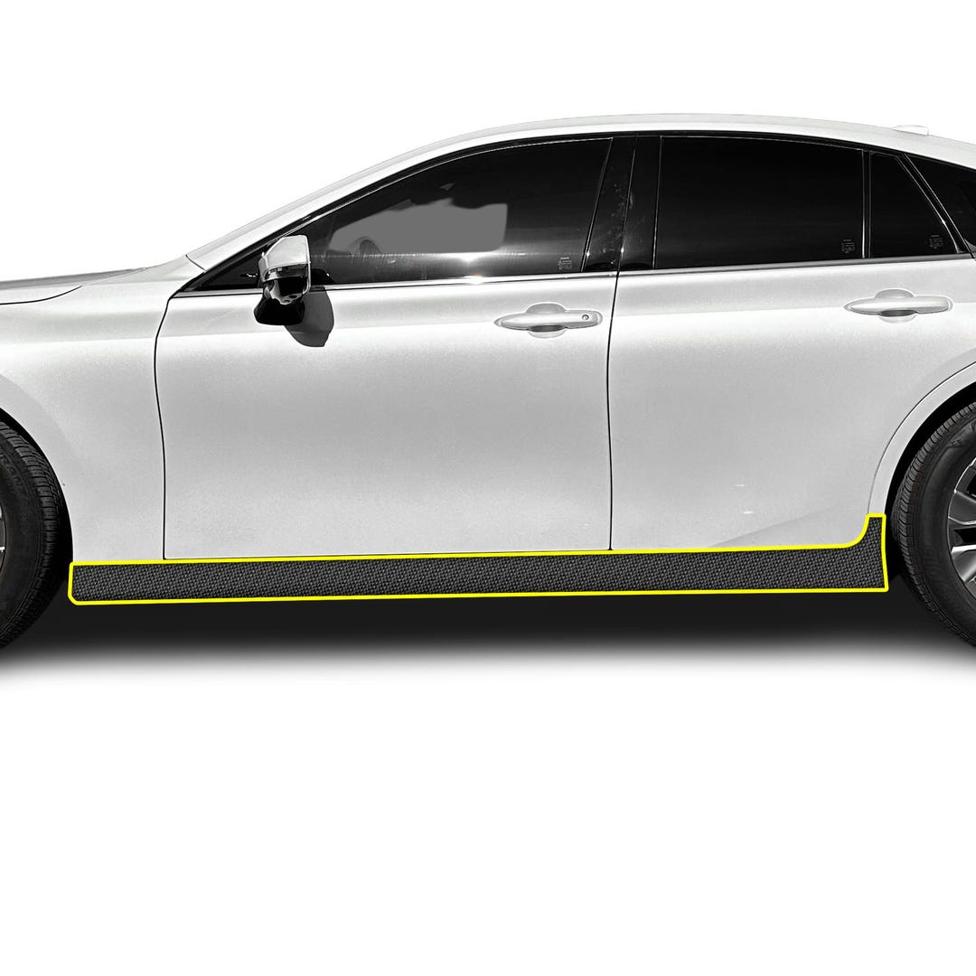 Toyota Mirai Side Skirt Decal: Gloss Black Carbon Fiber Vinyl (2021 ...