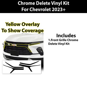 Fits Chevy Blazer 2023 2024 Front Grille Vinyl Chrome Delete Trim ...