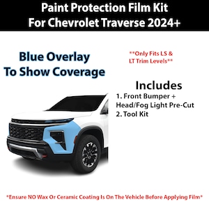 Fits Chevy Traverse 2024+ Pre Cut Hood Fenders and Front Bumper Premium ...