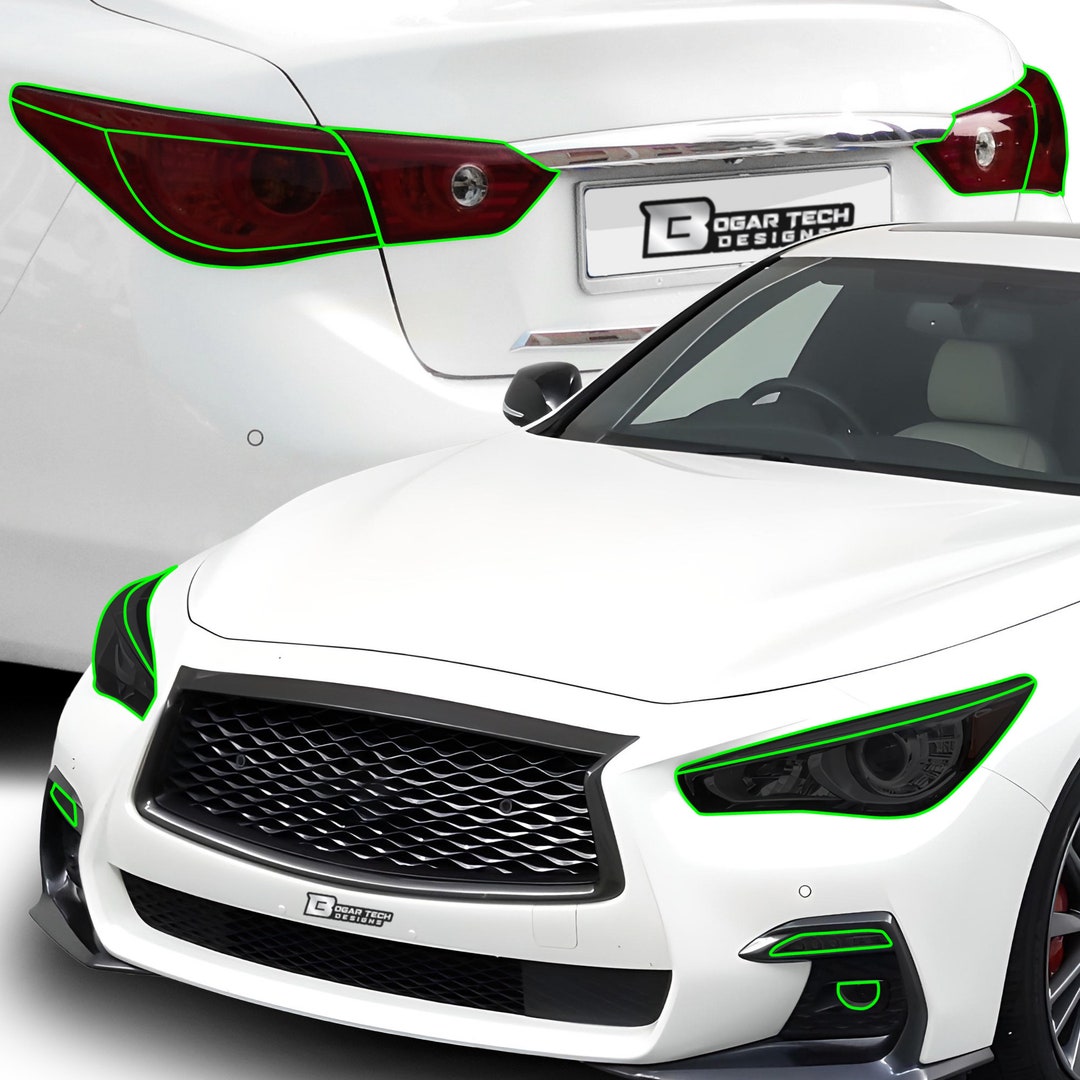 Infiniti Q50 Smoked Vinyl Tint Kit: Head, Tail, Fog Light Overlay (2018 ...