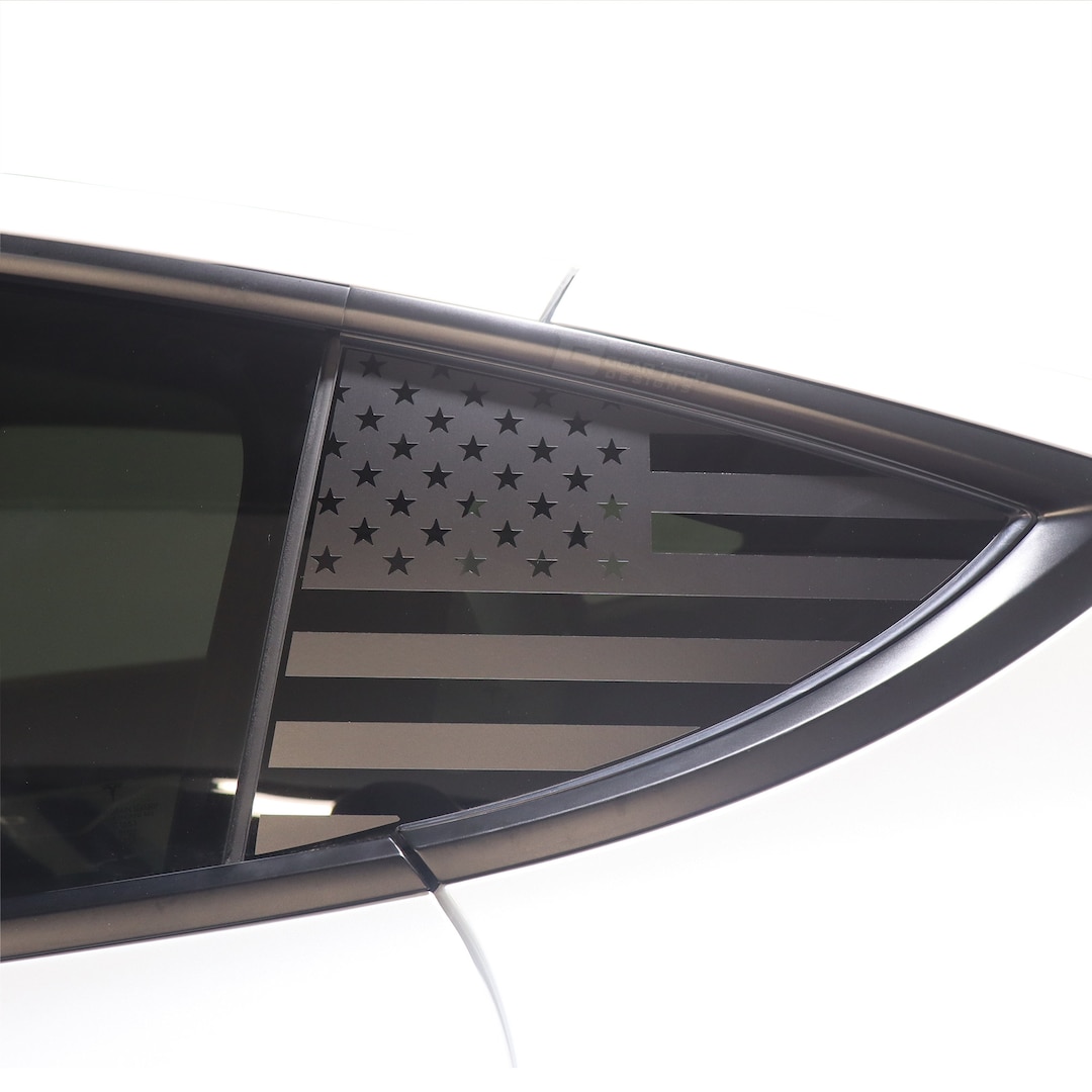 Fits Tesla Model Y Rear Back Quarter Window American Flag Vinyl Decal ...