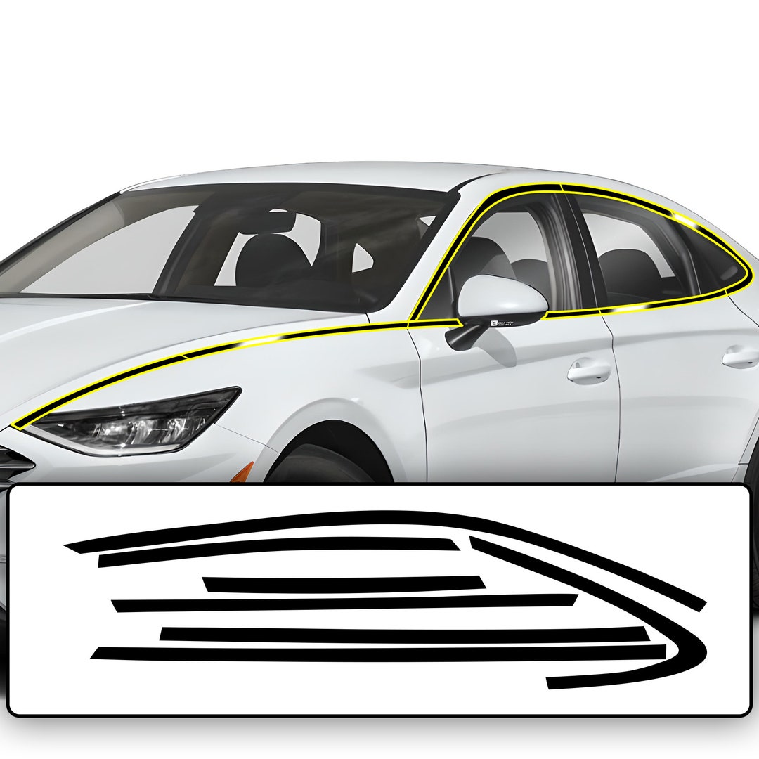 Fits Hyundai Sonata 2020 2021 2022 2023 Side Window Front Bumper Vinyl ...