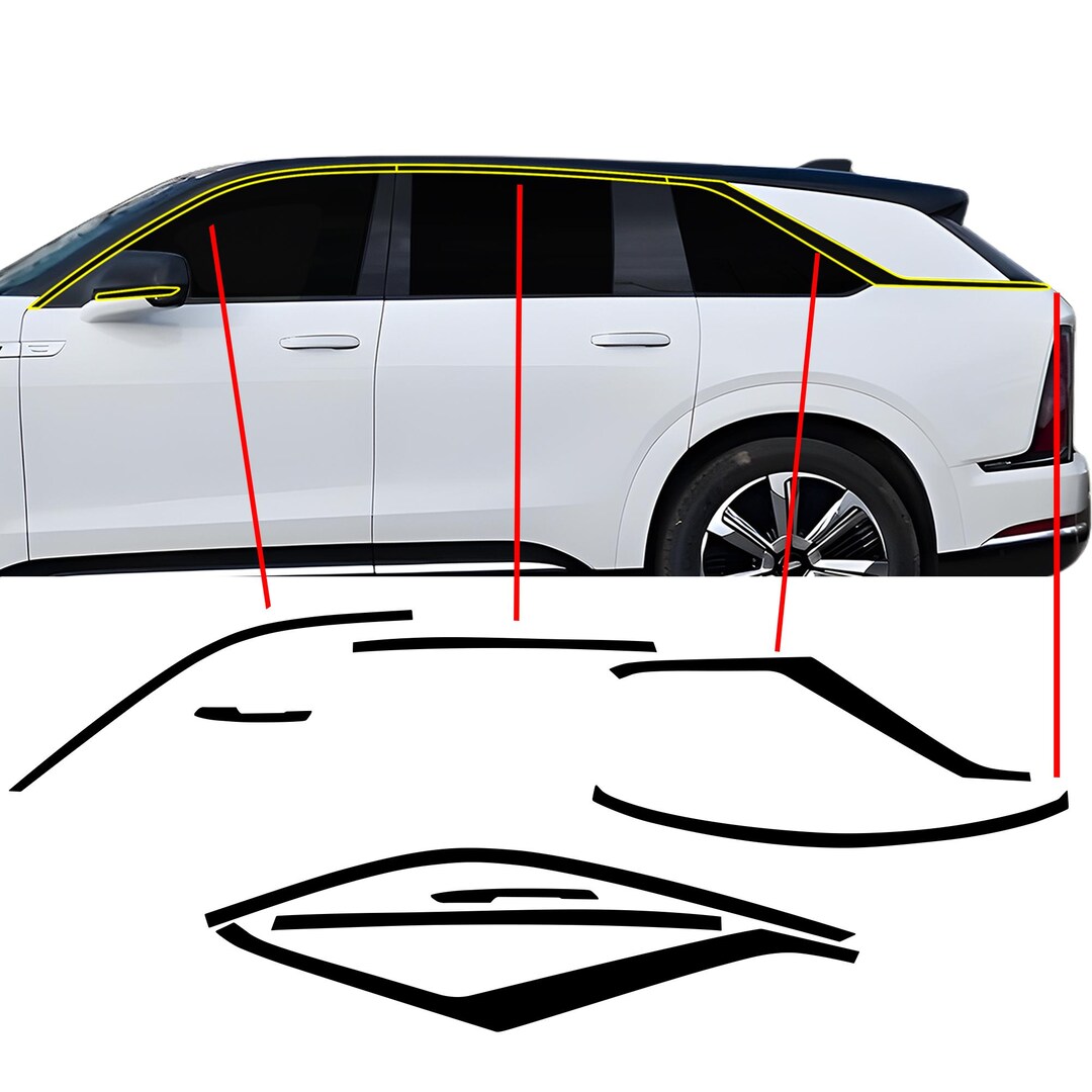 Fits Cadillac Escalade IQ 2025+ Front Rear Side Vinyl Chrome Delete ...