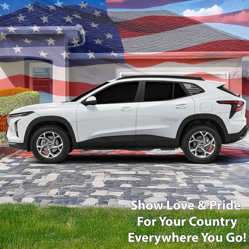 Fits Chevrolet Trax 2024-2026 Rear Quarter Window American Flag Vinyl ...