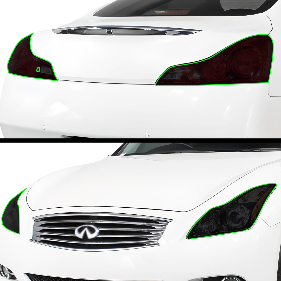 Fits Infiniti G37 2008-2013 Head Tail Light Precut Smoked Vinyl Tint ...