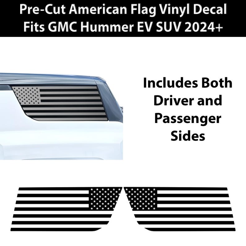 Fits GMC Hummer EV SUV 2024+ Quarter Window American Flag Vinyl Decal ...
