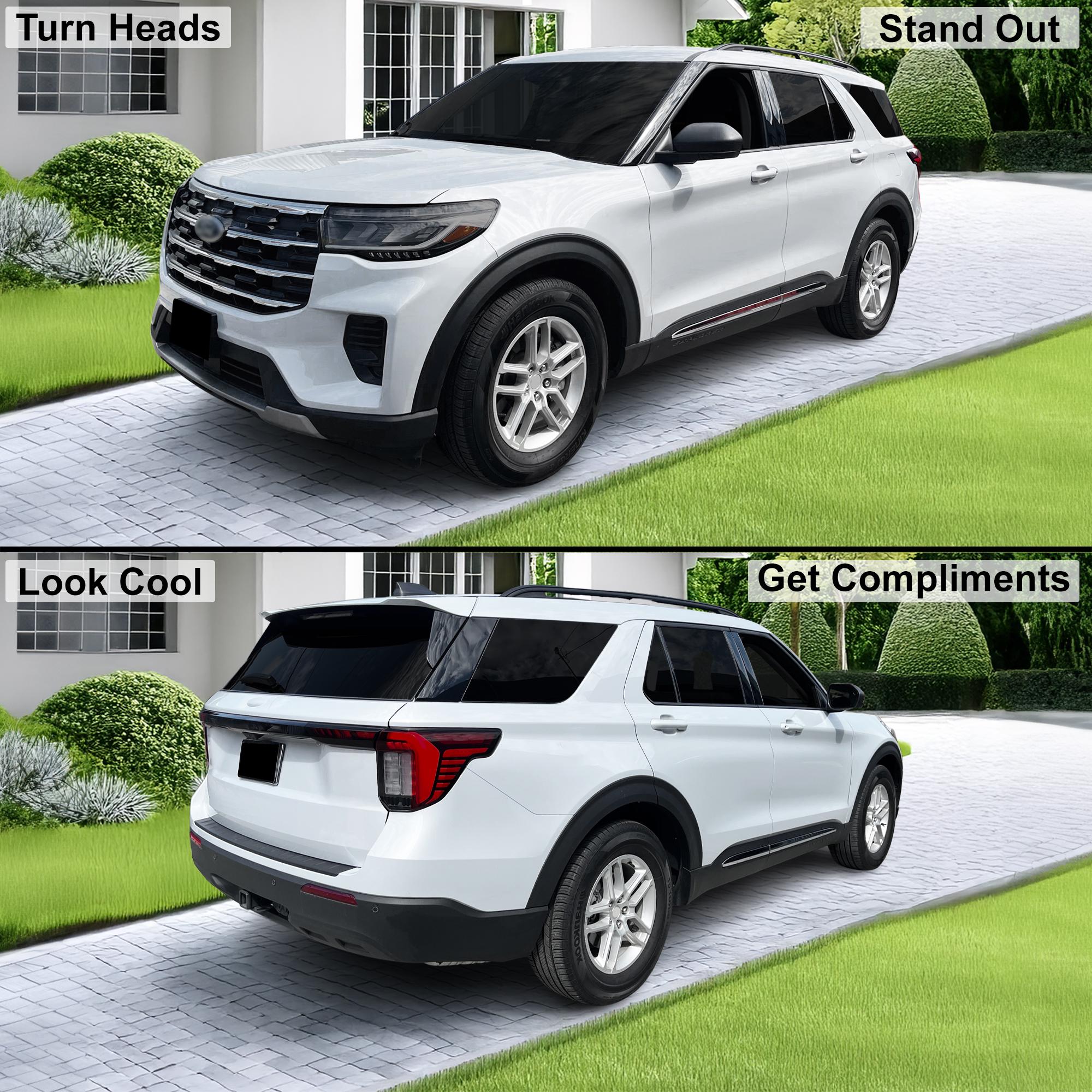 Smoked Tinted PPF Head & Tail Light Tint Kit - Ford Explorer 2025-2026 ...