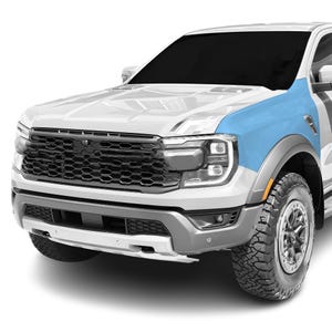 Fits Ford Ranger 2024+ Pre Cut Hood Fenders and Front Bumper Premium ...