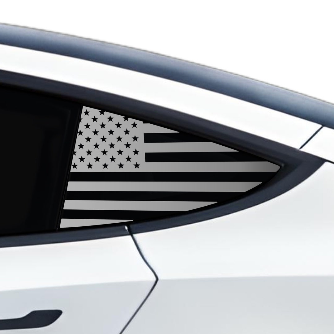 Fits Tesla Model 3 2023-2024 Quarter Window American Flag Vinyl Decal ...