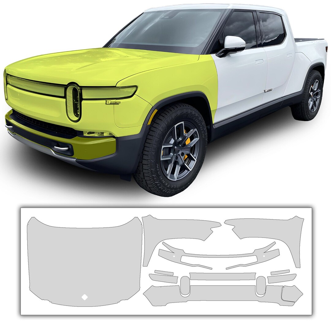 Rivian R1T Paint Protection Film: Front Coverage Clear Bra Kit (2022 ...